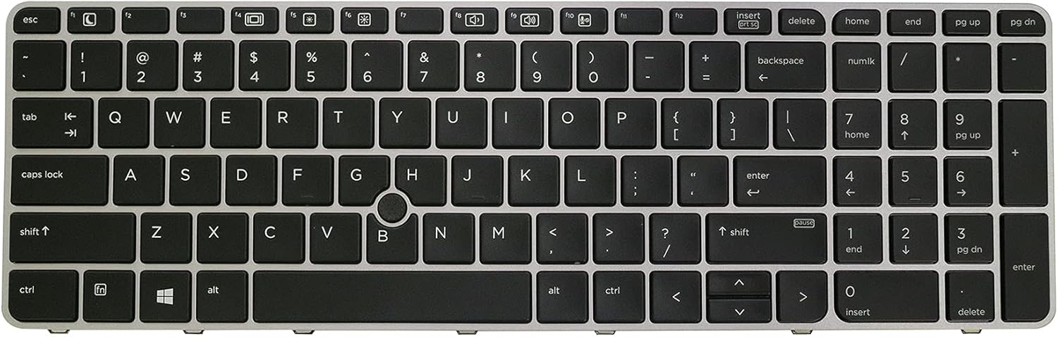 HP EliteBook 850 G3 G4 755 G3 G4 Keyboard US Silver Frame Backlight ...