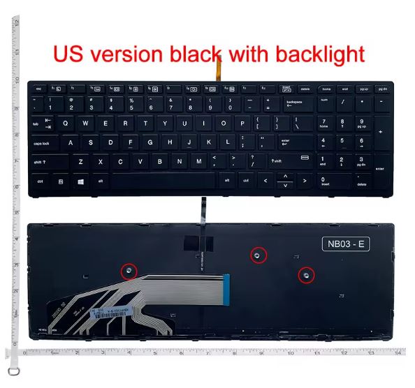 HP ZBook 15 G3 G4 17 G3 G4 Keyboard US Black Backlit No Pointer ...